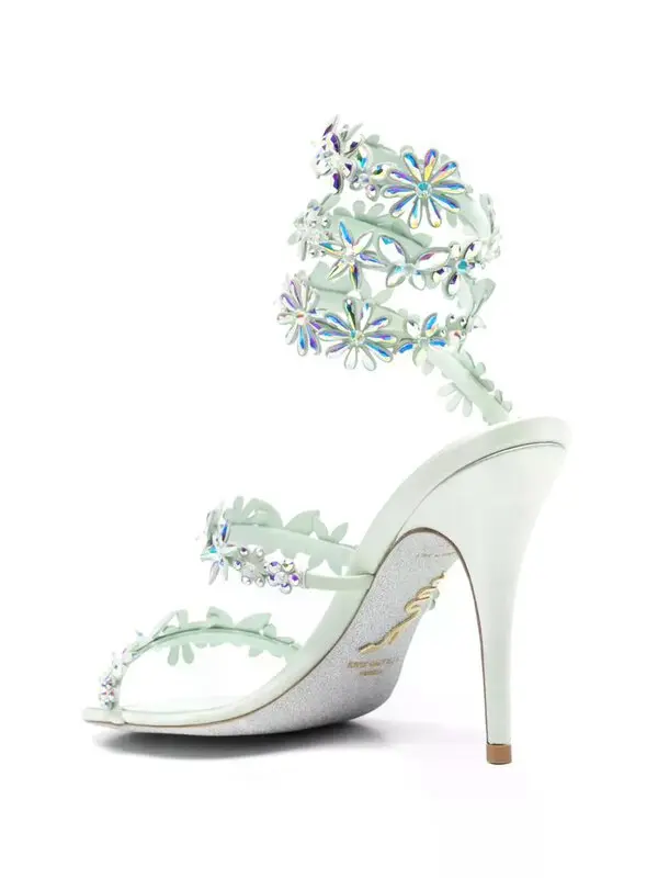 Rene Caovilla Floral-embellished Heeled Sandals