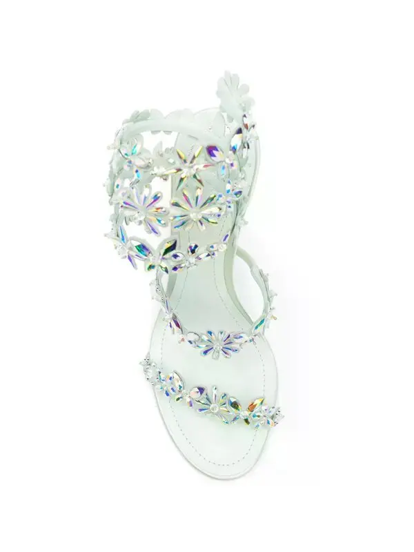Rene Caovilla Floral-embellished Heeled Sandals