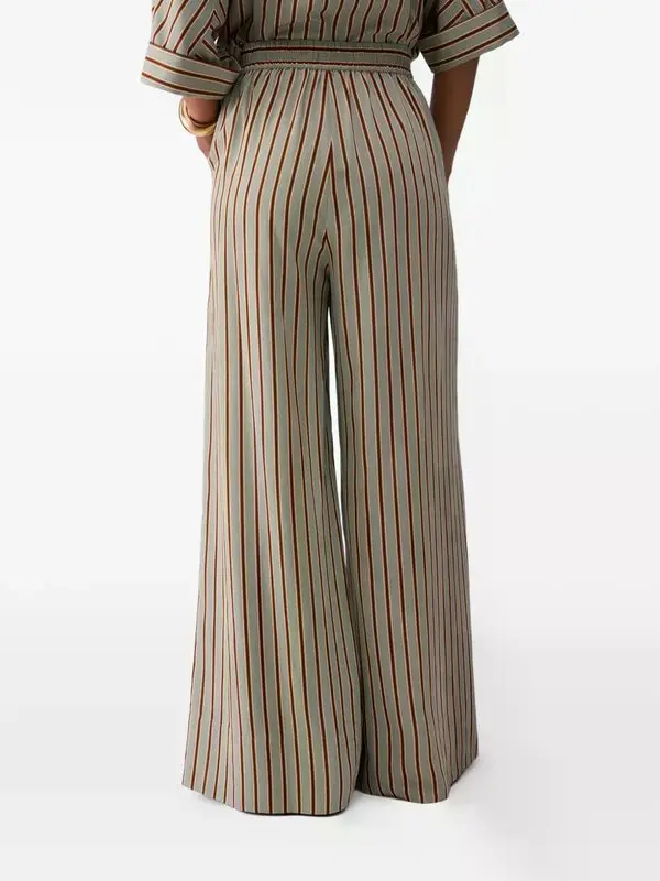 Liu Jo Striped Wide Leg Trousers - Green