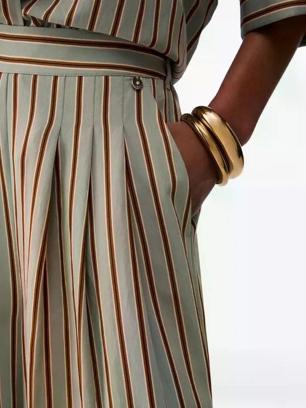 Liu Jo Striped Wide Leg Trousers - Green