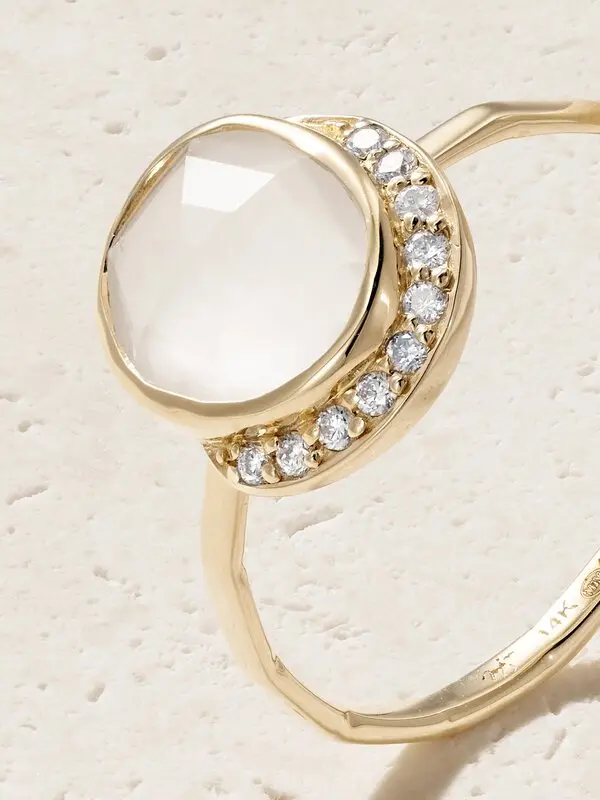 MELISSA JOY MANNING Freeform 14-karat Moonstone And Diamond Ring