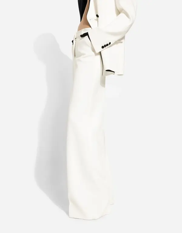 Dolce & Gabbana Flared Double Crepe Pants - White