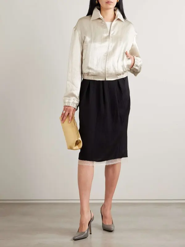 Maria Mcmanus Hammered-satin Bomber Jacket