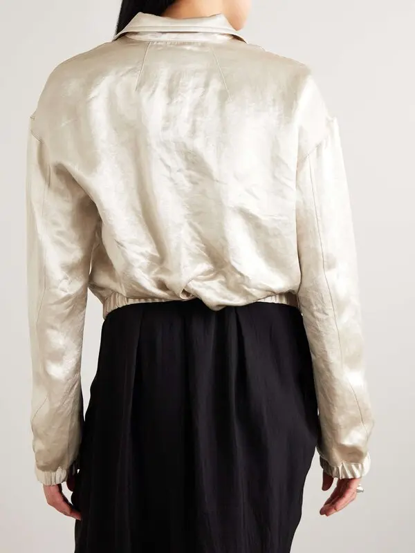 Maria Mcmanus Hammered-satin Bomber Jacket