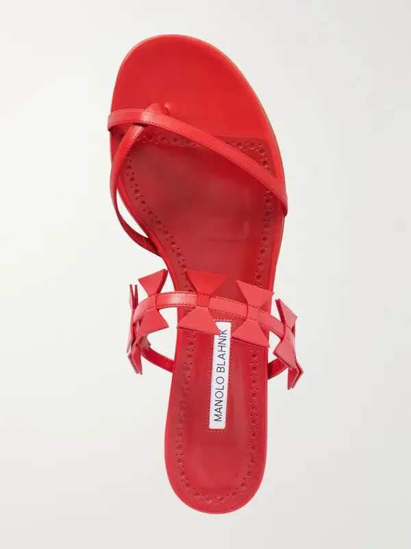 Manolo Blahnik Maura Leather Sandals