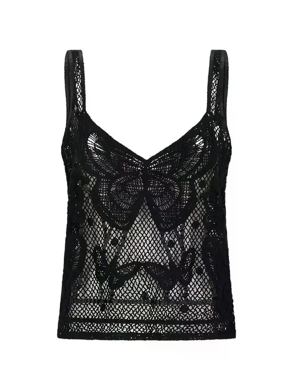 Blumarine Macramé Top - Black