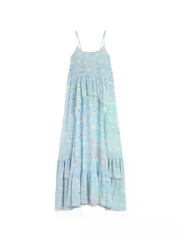 Fiorucci Poodle-print Maxi Dress - Blue