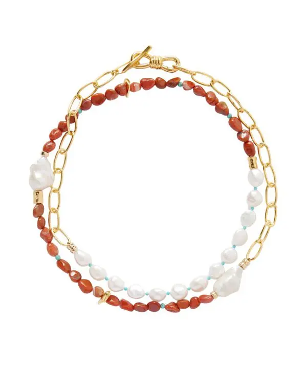 LIZZIE FORTUNATO Gold-plated Beaded Necklace - Multi