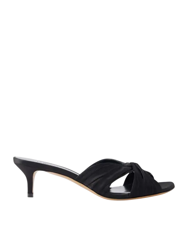 Le Monde Beryl Antonia Satin Mules - Black