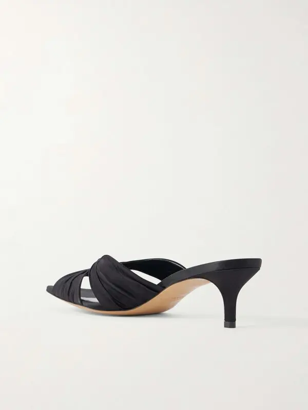 Le Monde Beryl Antonia Satin Mules - Black