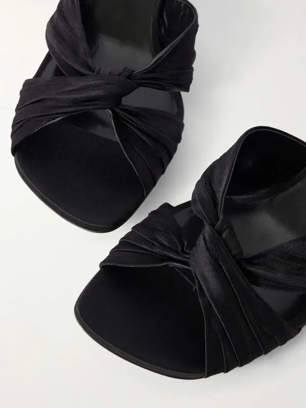 Le Monde Beryl Antonia Satin Mules - Black