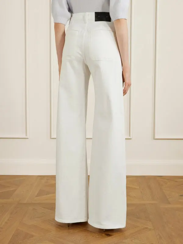 Khaite Delmonico High-rise Wide-leg Jeans - White