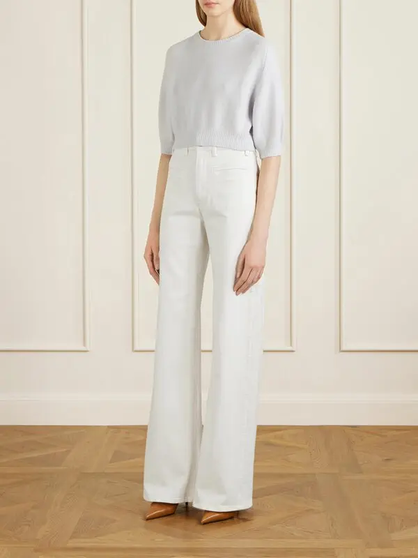 Khaite Delmonico High-rise Wide-leg Jeans - White