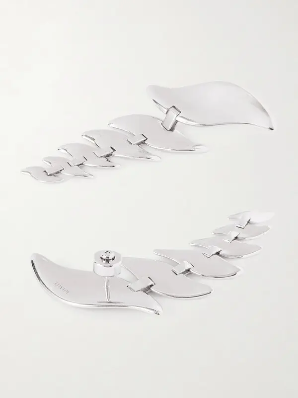Khaite Leaf Earrings - Silver
