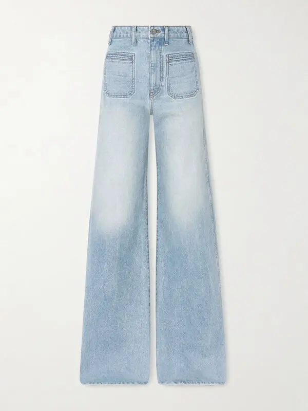 Khaite Delmonico High-rise Wide-leg Jeans - Blue