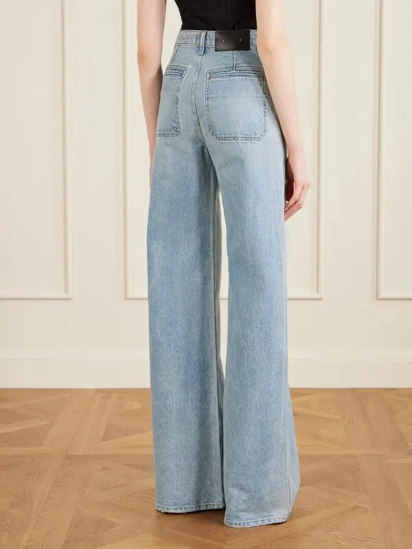 Khaite Delmonico High-rise Wide-leg Jeans - Blue