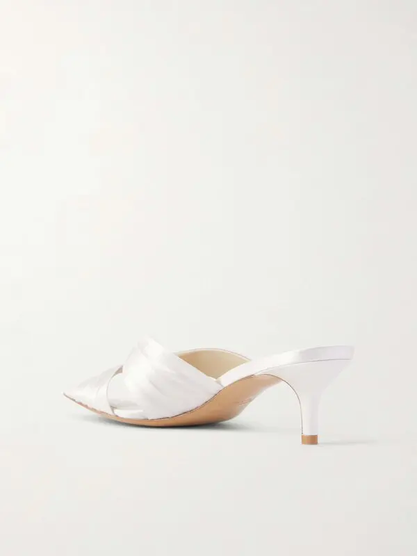 Le Monde Beryl Antonia Satin Mules - Neutrals