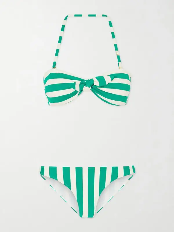 LEMLEM Ava Bandeau Striped Bikini - Green