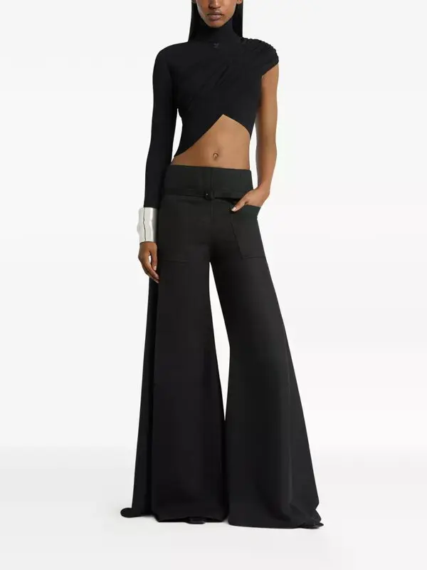 COURREGES Asymmetrical-sleeve Cropped Top