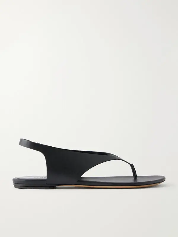 Le Monde Beryl Langley Leather Thong Sandals - Black