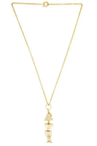 Timeless Pearly Fish Pendant Necklace - Multi