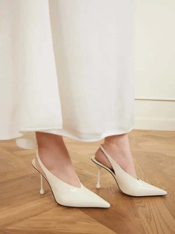 JIMMY CHOO Isa Patent-leather Pumps - Neutrals