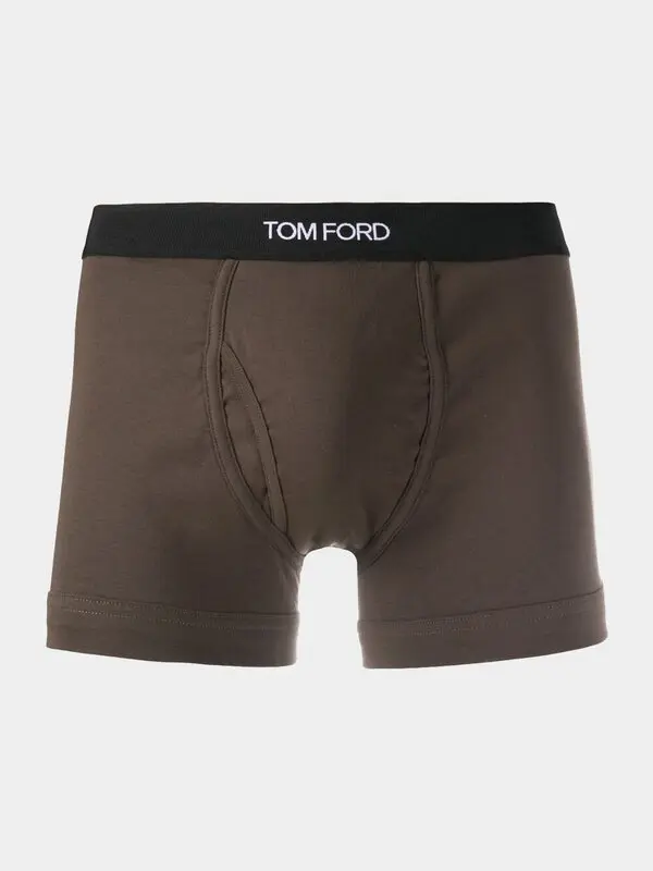 TOM FORD Logo Boxers - Brown