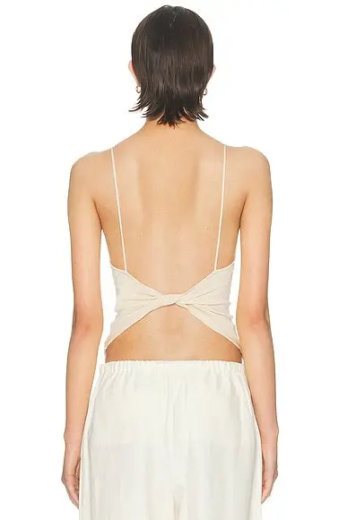 ST. AGNI Twist Back Knit Top - Shell