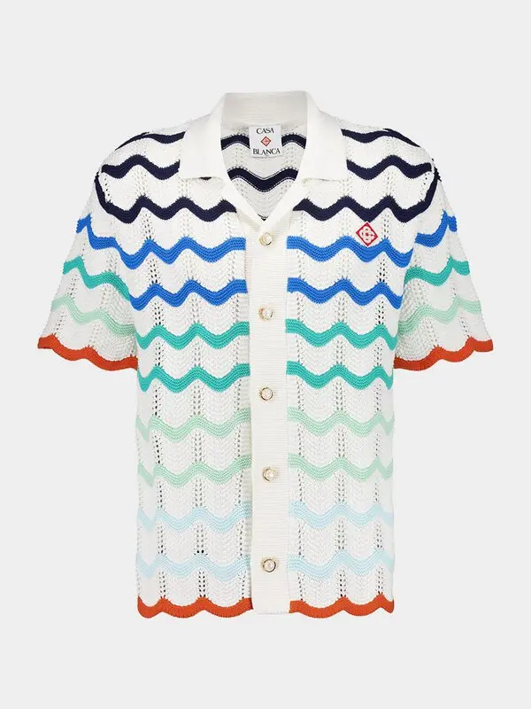 Casablanca Gradient Wave Crochet Shirt - Multicolour