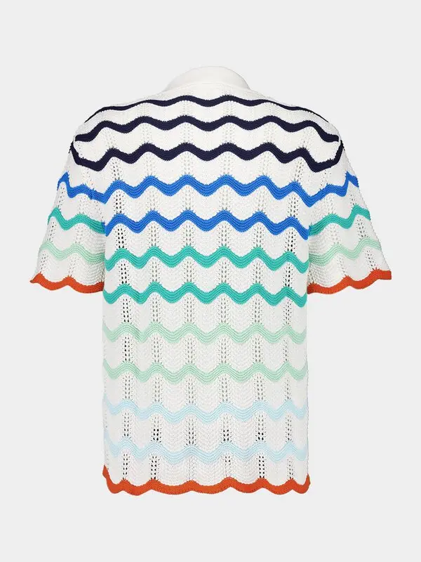 Casablanca Gradient Wave Crochet Shirt - Multicolour