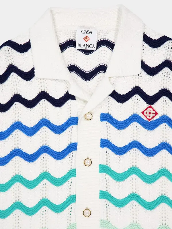 Casablanca Gradient Wave Crochet Shirt - Multicolour