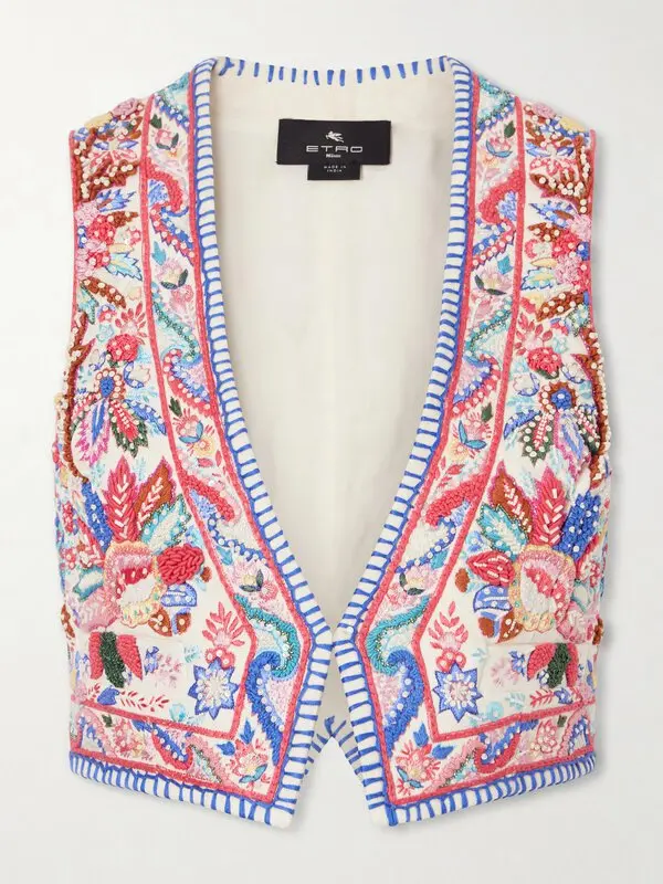 Etro Embroidered Cotton Vest - Multi