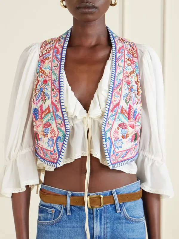 Etro Embroidered Cotton Vest - Multi