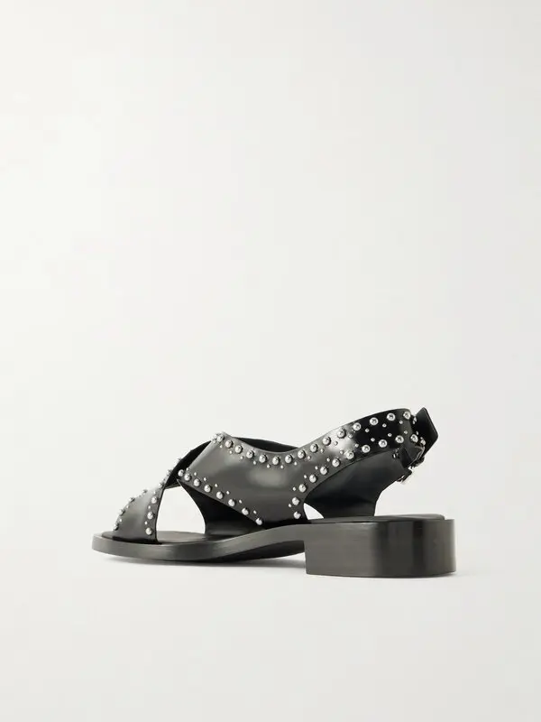 Church's Remi Studded Woven Leather Sandals - Black