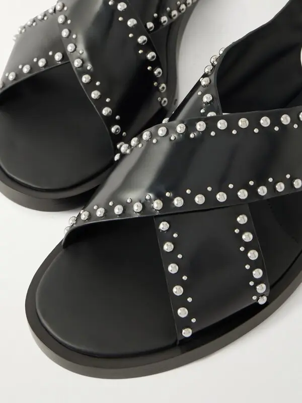 Church's Remi Studded Woven Leather Sandals - Black