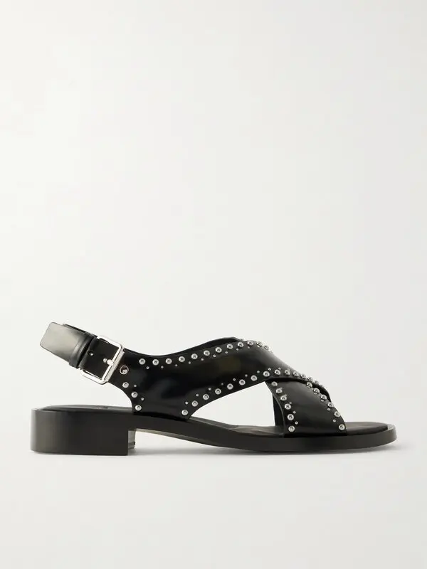 Church's Remi Studded Woven Leather Sandals - Black