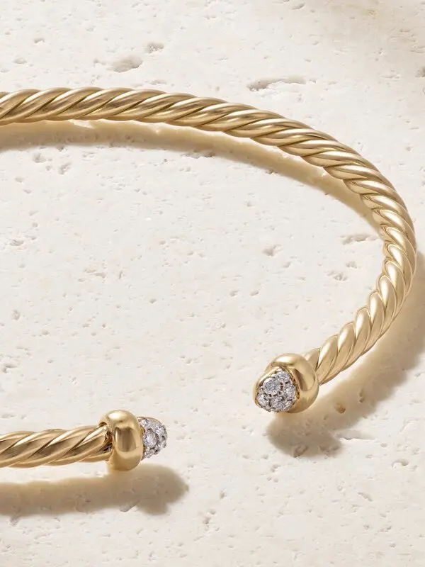David Yurman Cablespira Diamond Cuff Bracelet