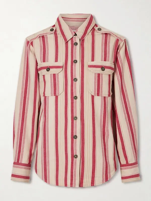 MARANT ETOILE Gelva Striped Cotton Shirt - Red
