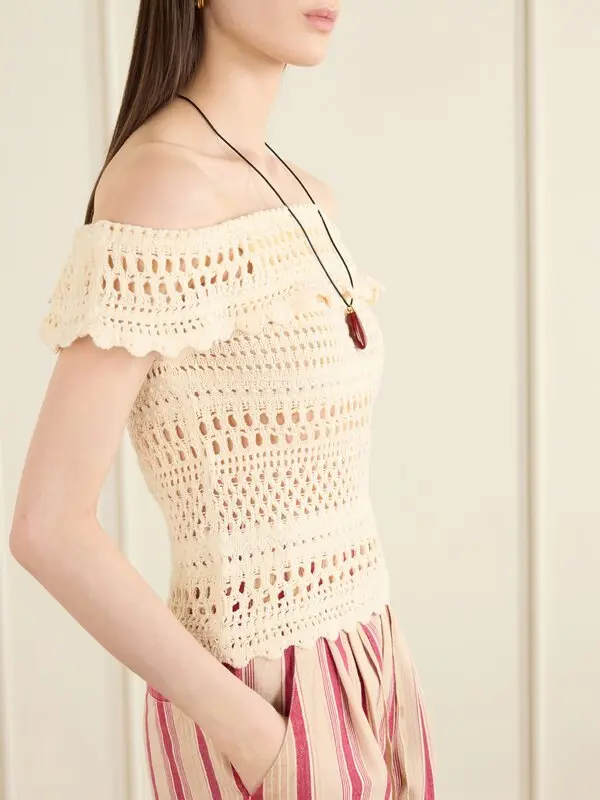 MARANT ETOILE Zaelle Crocheted Cotton-blend Top