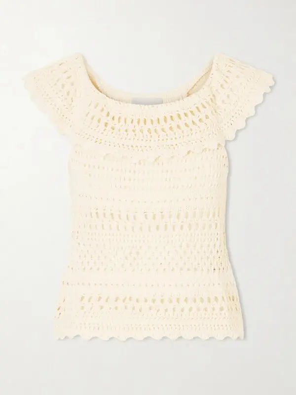 MARANT ETOILE Zaelle Crocheted Cotton-blend Top