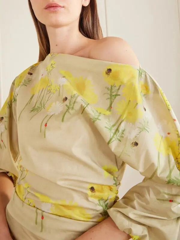Bernadette Ezra Floral-print Midi Dress - Yellow