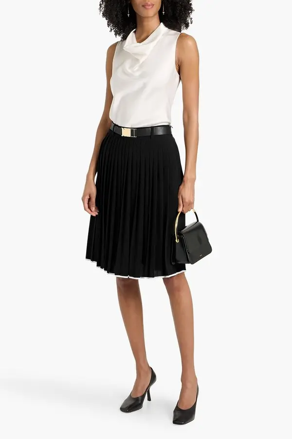 Max Mara Savana Pleated Crepe Skirt