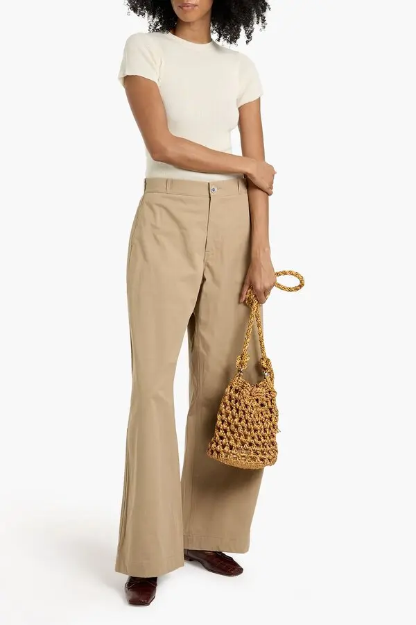 THE ELDER STATESMAN Silvano Cotton-twill Wide-leg Pants