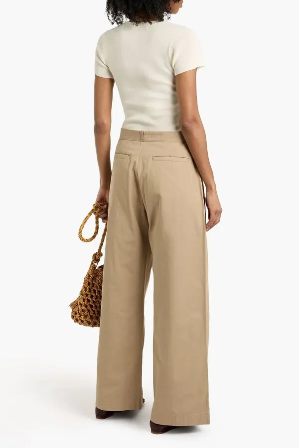 THE ELDER STATESMAN Silvano Cotton-twill Wide-leg Pants