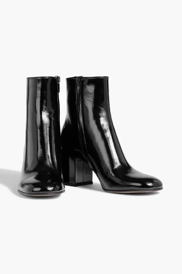 GIANVITO ROSSI Joelle Patent-leather Ankle Boots - Black