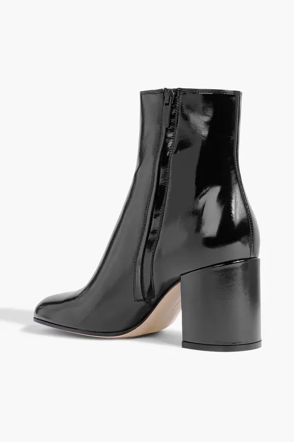 GIANVITO ROSSI Joelle Patent-leather Ankle Boots - Black
