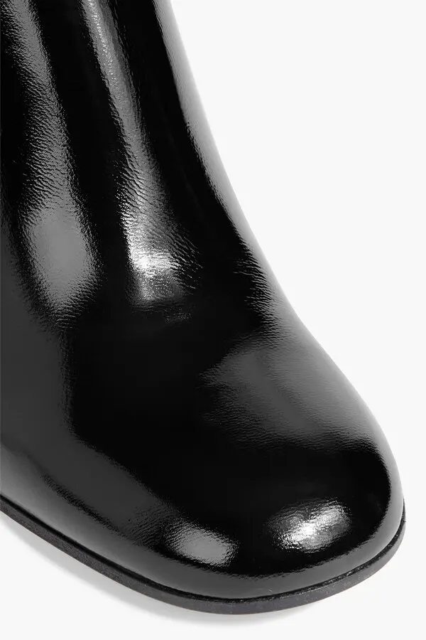 GIANVITO ROSSI Joelle Patent-leather Ankle Boots - Black