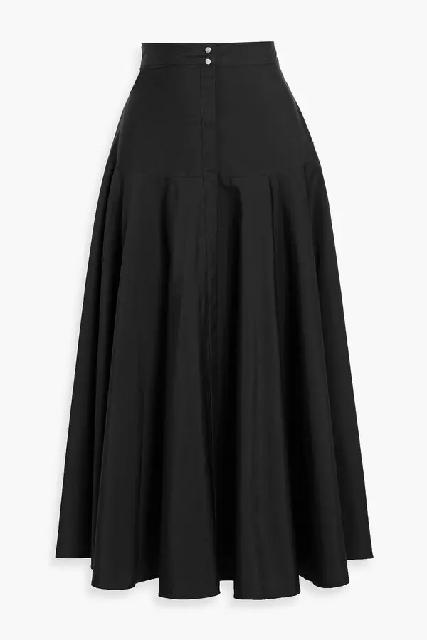 Max Mara Oxiria Cotton-poplin Midi Skirt