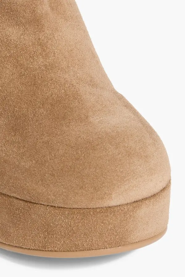 GIANVITO ROSSI Lyss Suede Platform Clogs - Camel