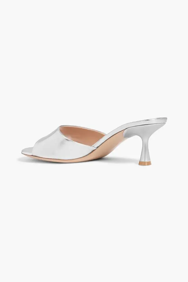 GIANVITO ROSSI Ascent 55 Metallic Leather Mules